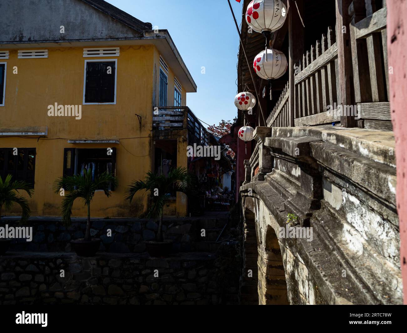 A side on view of the japanese bridge in Vietnam Stock Photo - Alamy