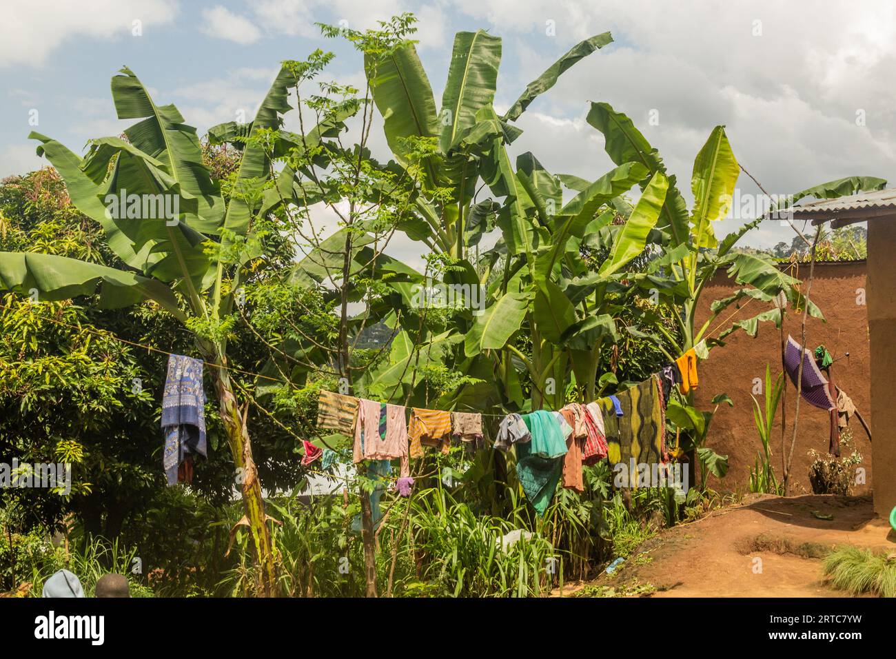 Laundry drying on a line in Jinka, Ethiopia Stock Photo - Alamy