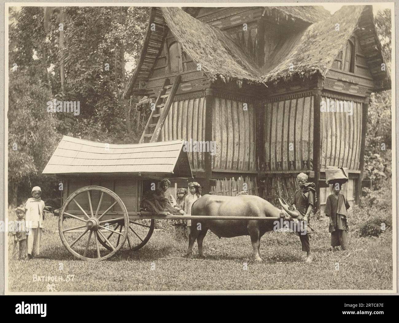 West Sumatra, Indonesia, 1900, vintage archive photo, Rural life, cart ...