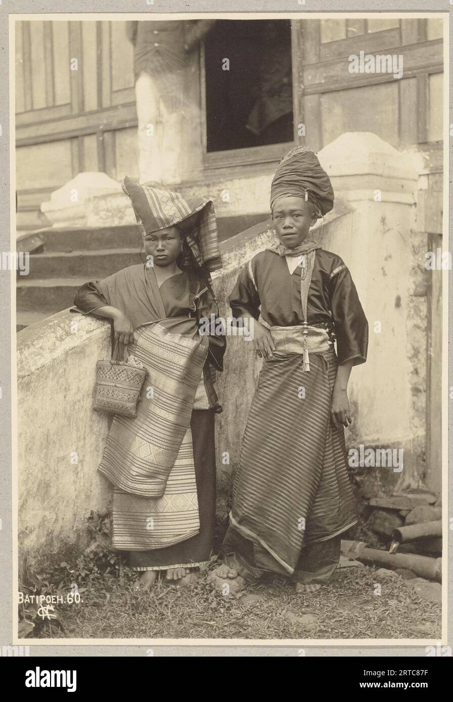 West Sumatra, Indonesia, 1900, vintage archive photo, portrait of two ...