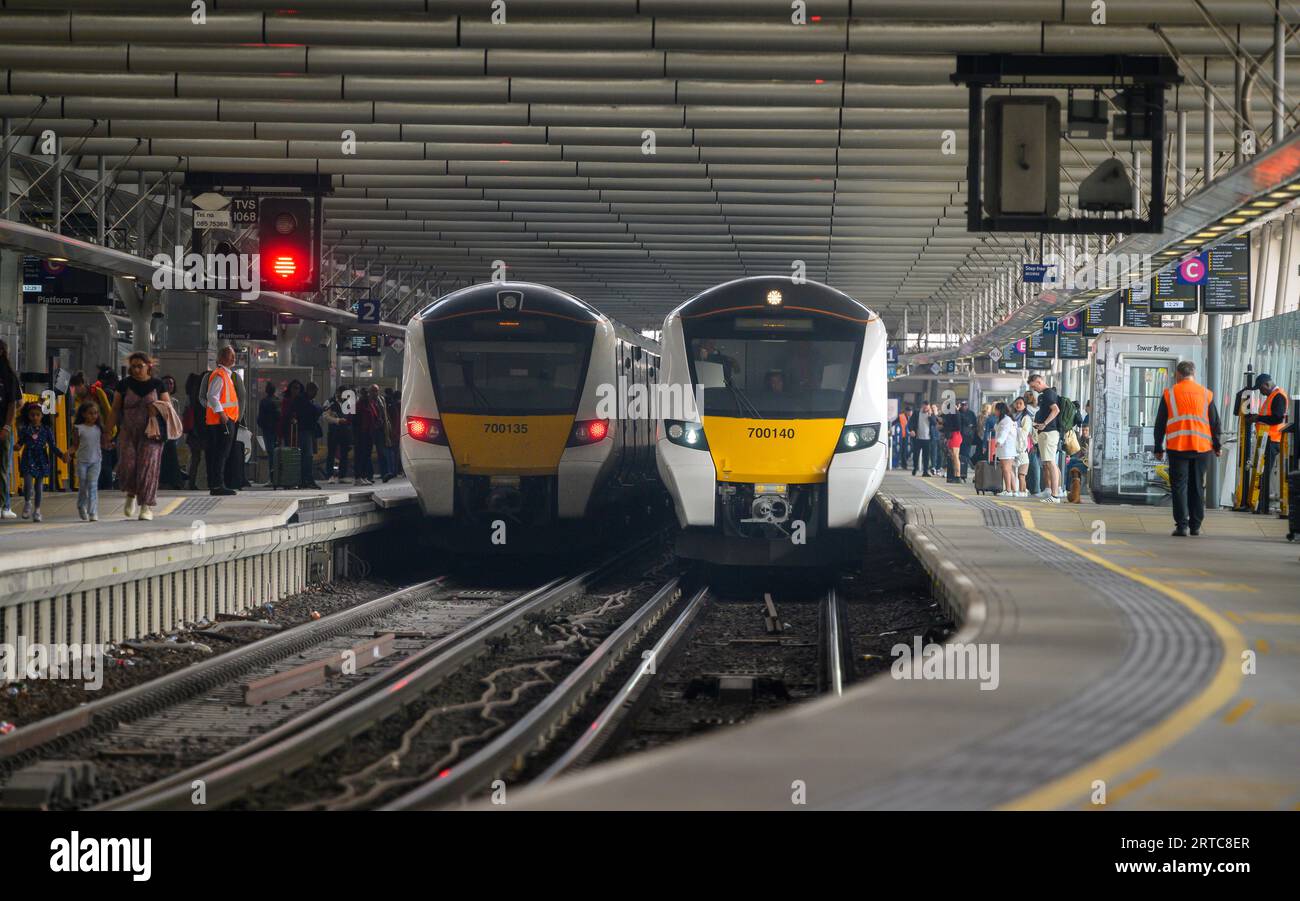 Thameslink Class 700 passenger trains at London Blackfriars railway ...