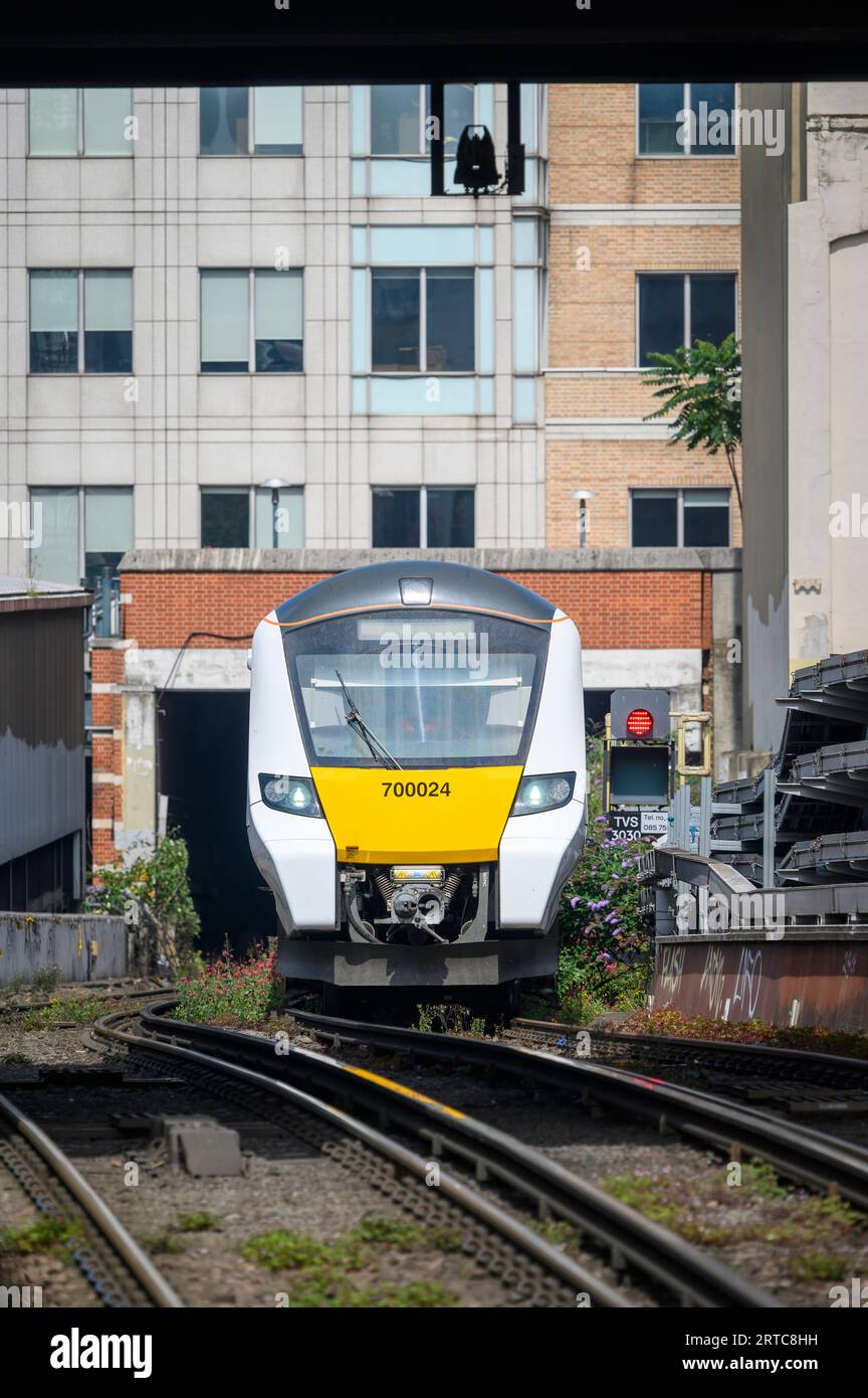 Thameslink Class 700 passenger train approaching London Blackfriars ...