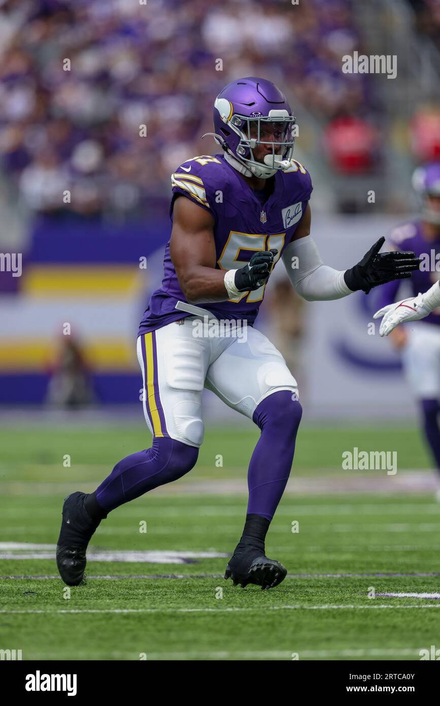 Minnesota Vikings linebacker Benton Whitley (51) in action during the ...
