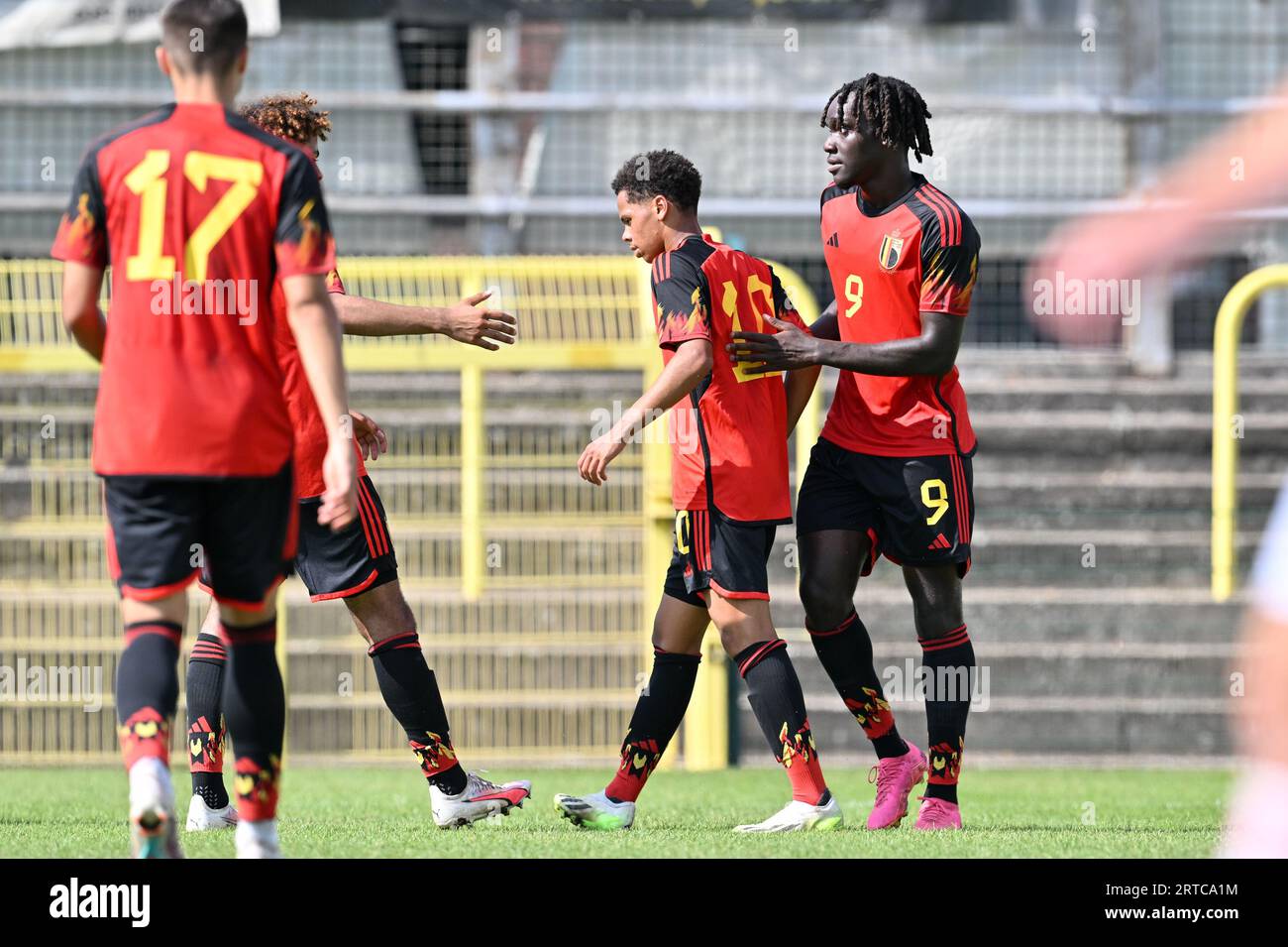 Hasselt, Belgium. 12th Sep, 2023. Frederic Soelle Soelle (9) of Belgium ...