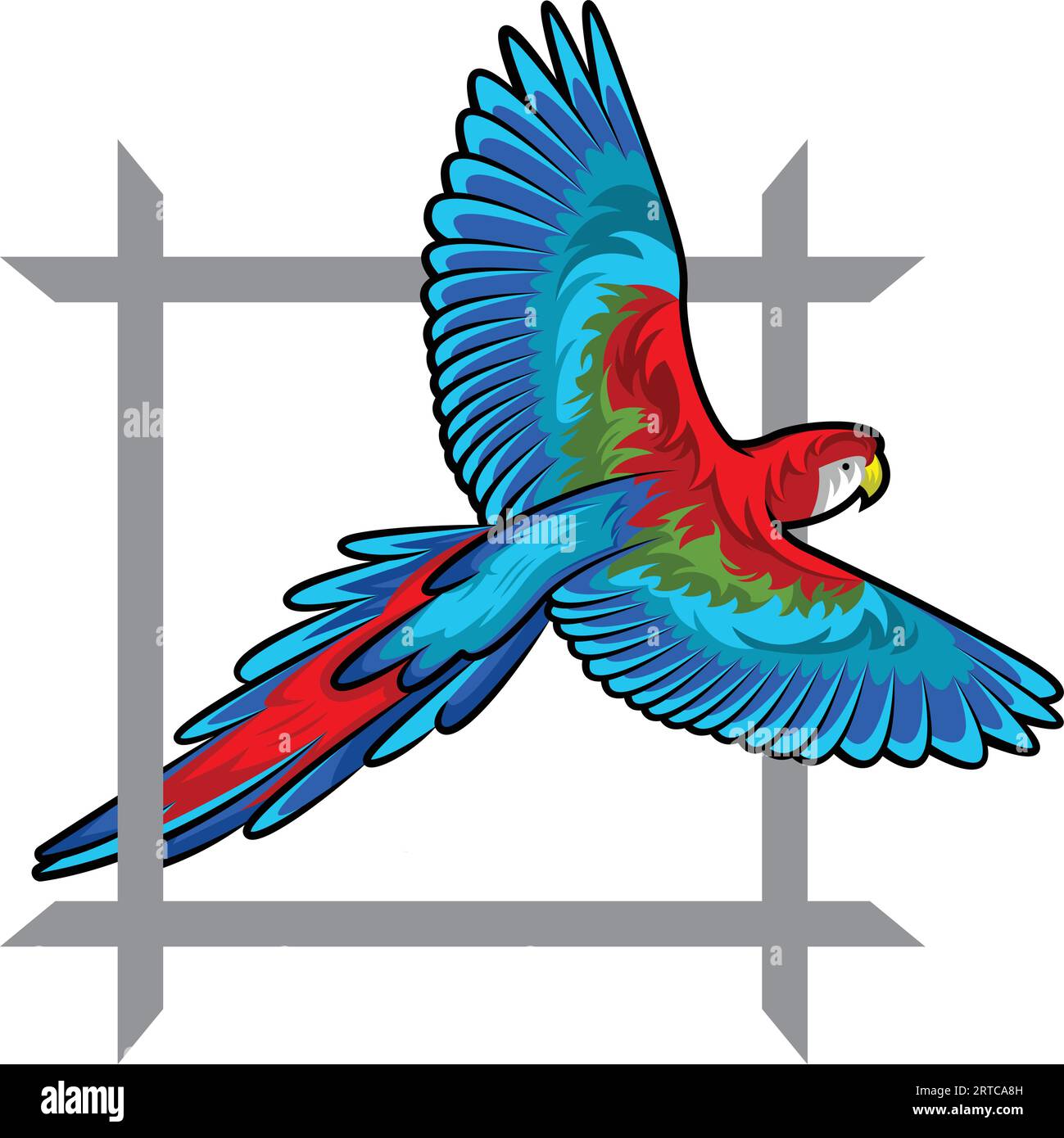 Flying parrot illustration hi-res stock photography and images - Alamy