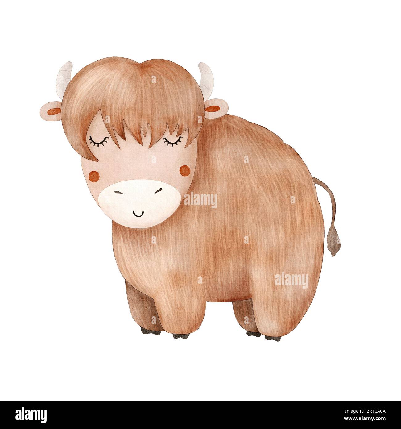 Watercolor baby cute taurus. Children's zodiac sings illustration ...