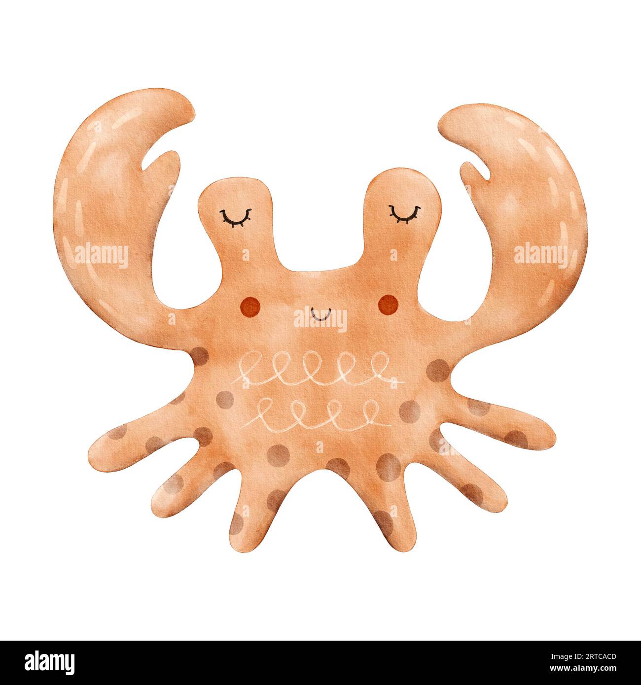 Watercolor baby cute cancer. Children's zodiac sings illustration ...