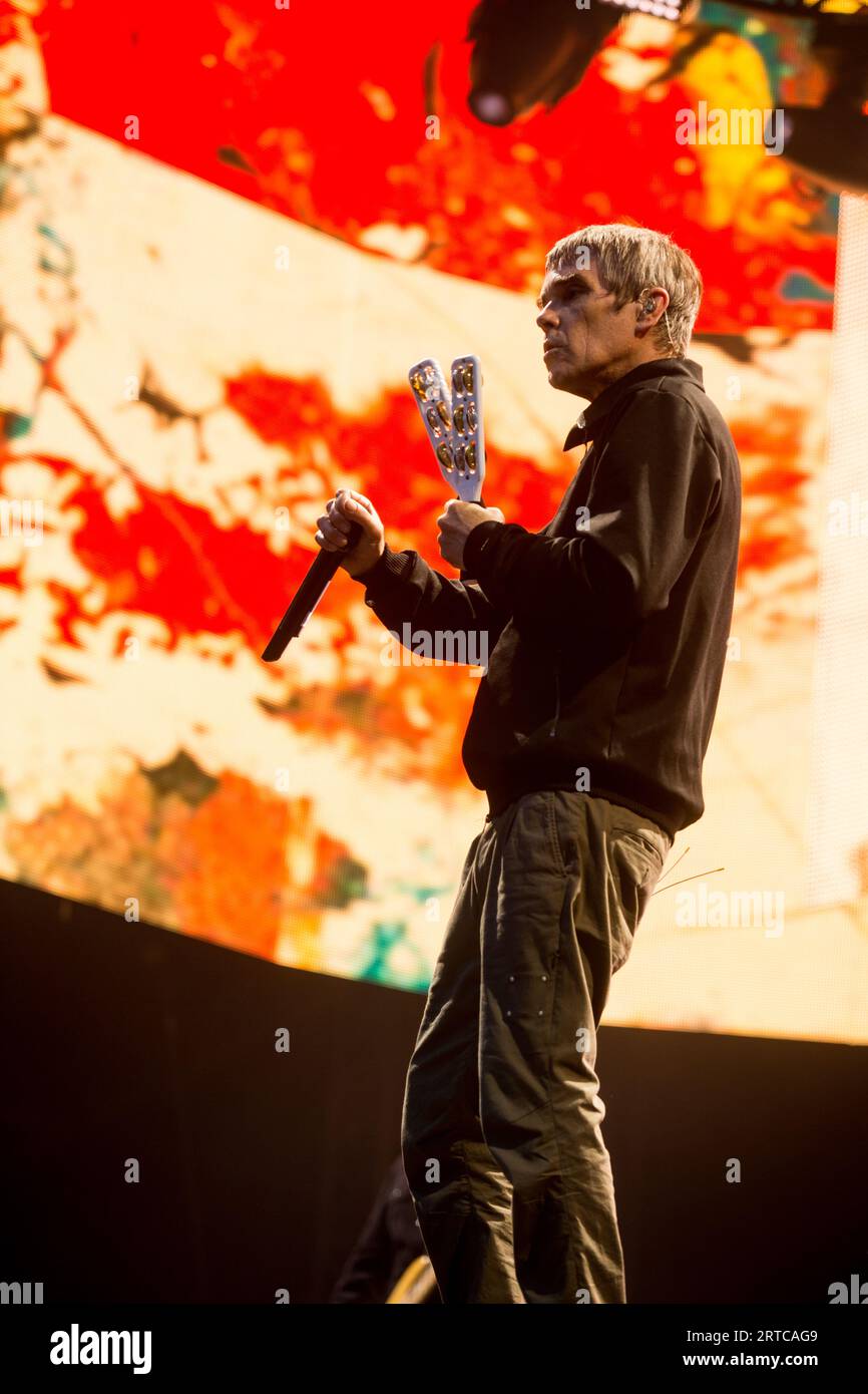 The Stone Roses performing at the Etihad Stadium in Manchester in 2016 ...