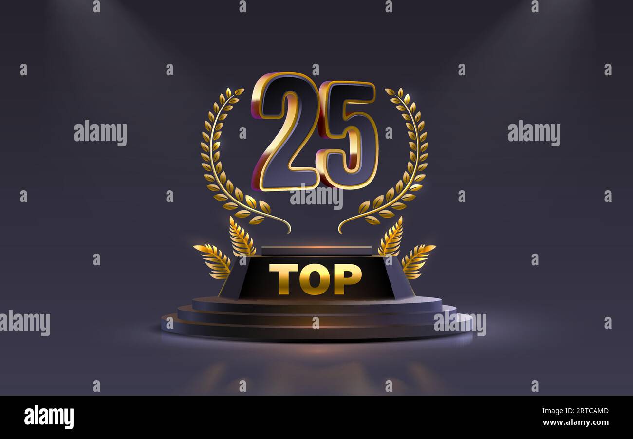 Top 25 best podium award sign, golden object. Vector Stock Vector Image ...