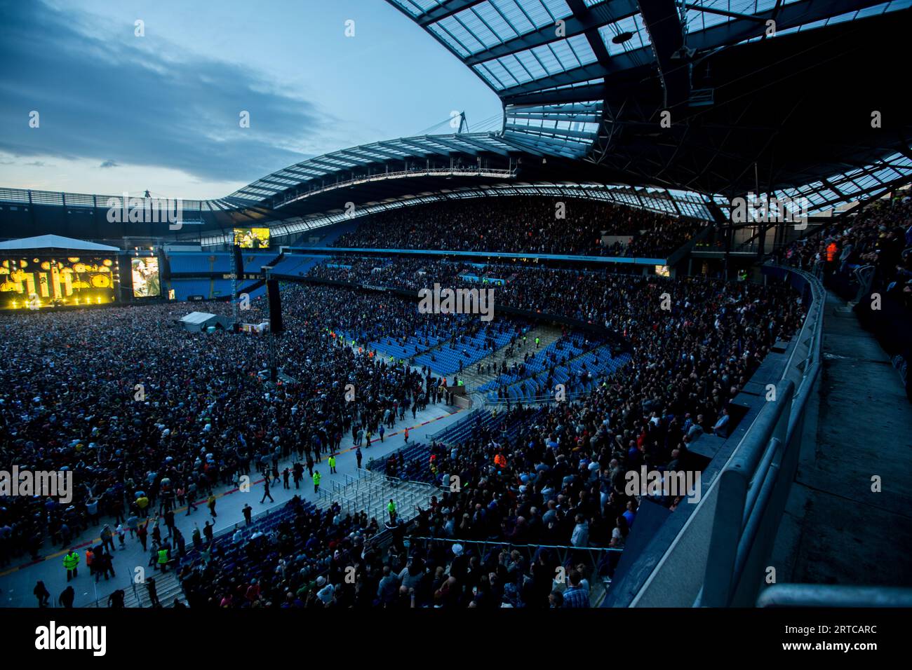 The Stone Roses performing at the Etihad Stadium in Manchester in 2016 ...