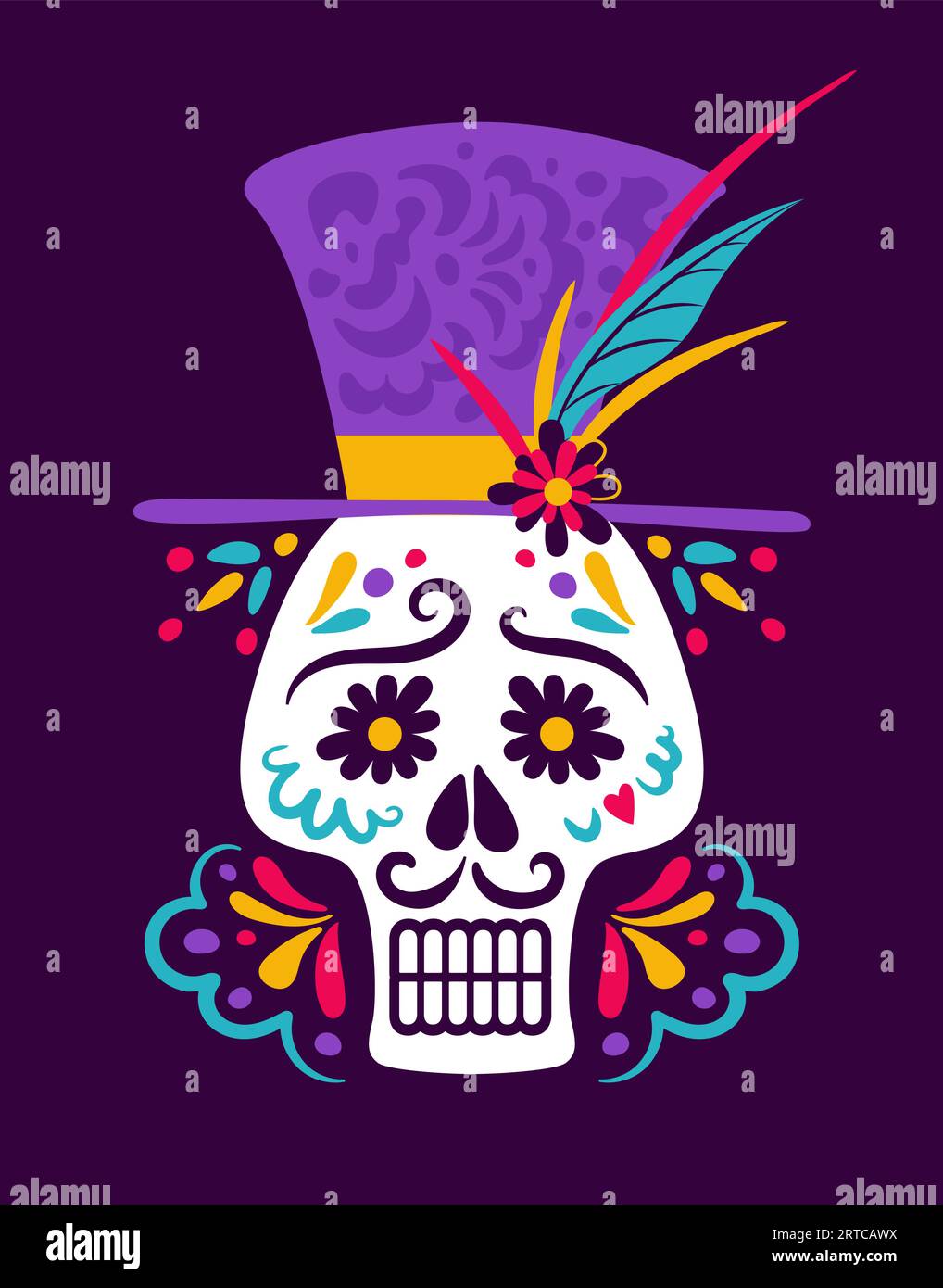 Day of the Dead. Dia de Muertos. Ofrenda. Baron Samedi. Skull in a top ...