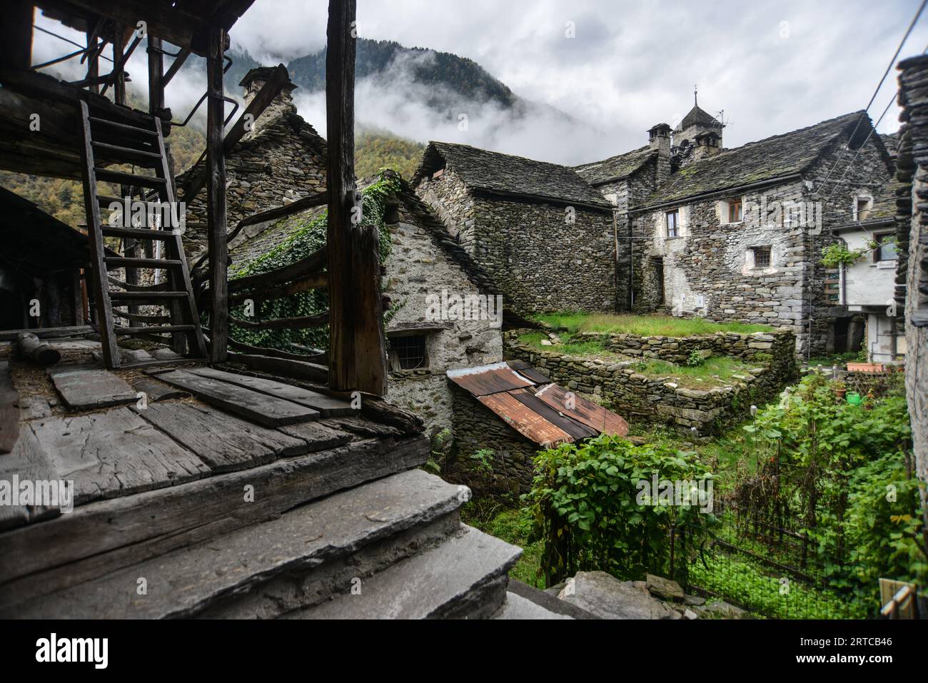 Val d'Ossola, Valle Antrona, Viganella Village, Piedmont, Italy Stock ...