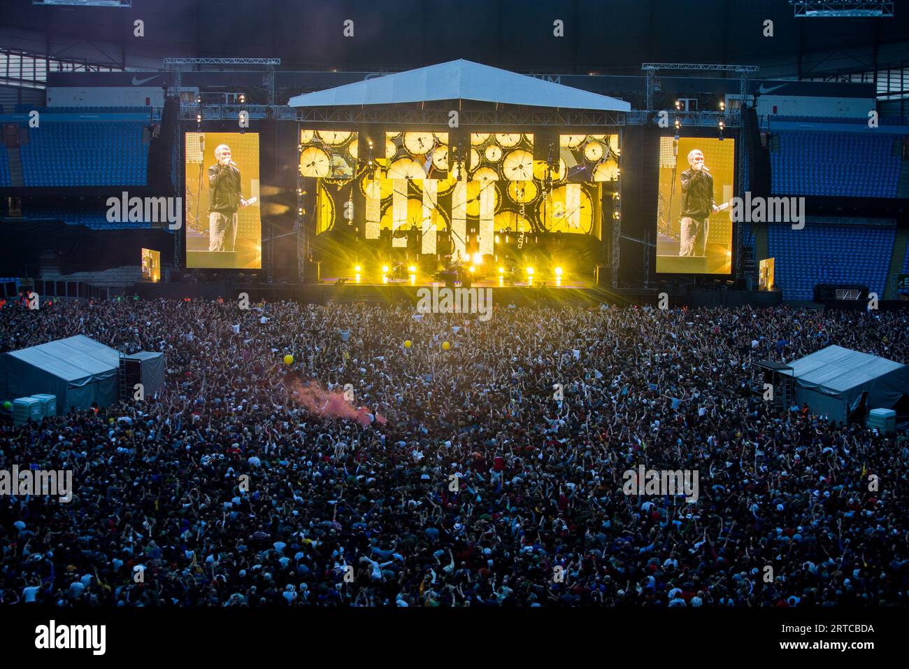 The Stone Roses performing at the Etihad Stadium in Manchester in 2016 ...