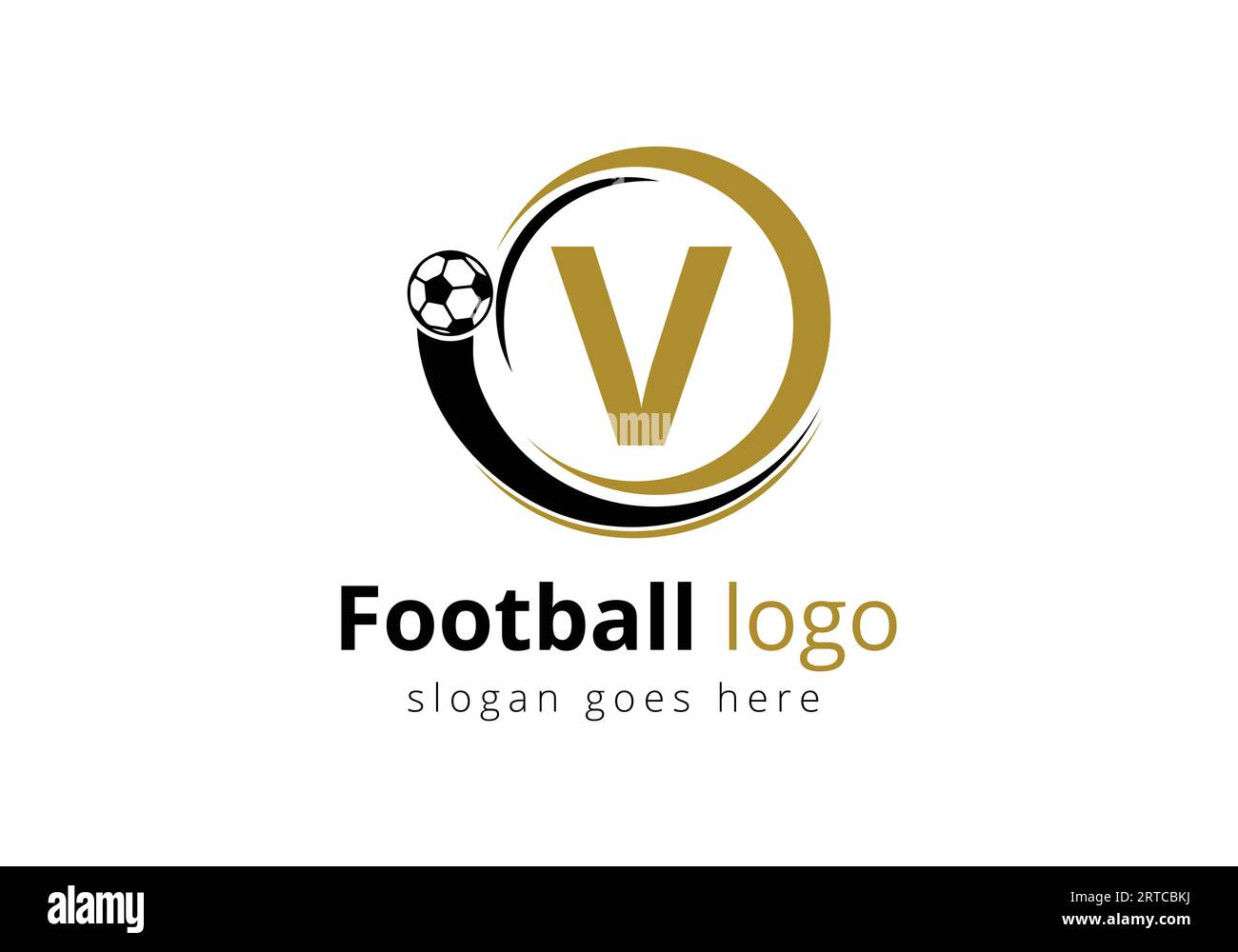 Initial V monogram alphabet with Football Logo Design Vector Template ...