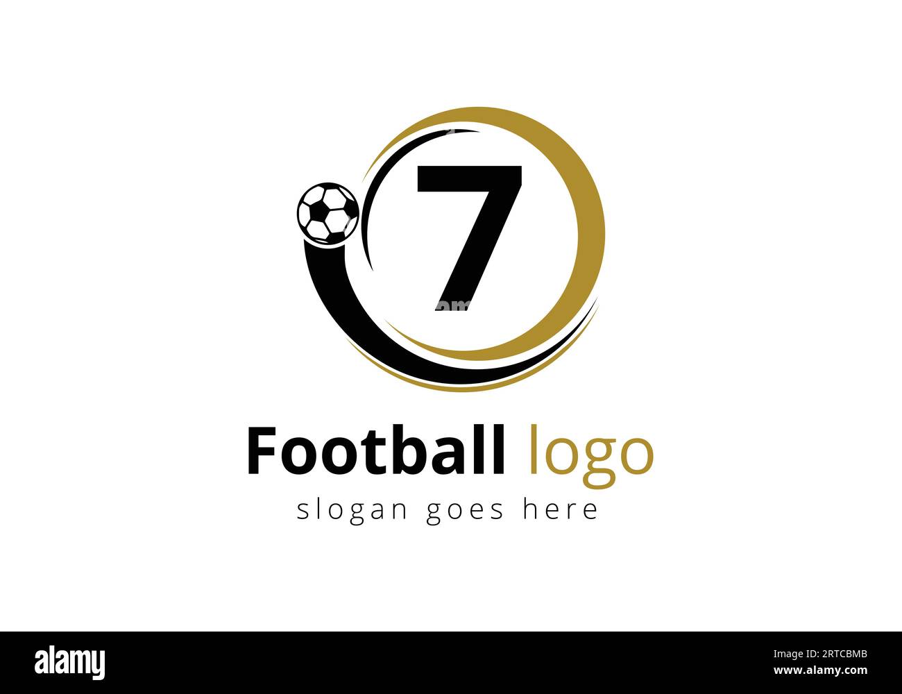 Initial 7 monogram alphabet with Football Logo Design Vector Template ...