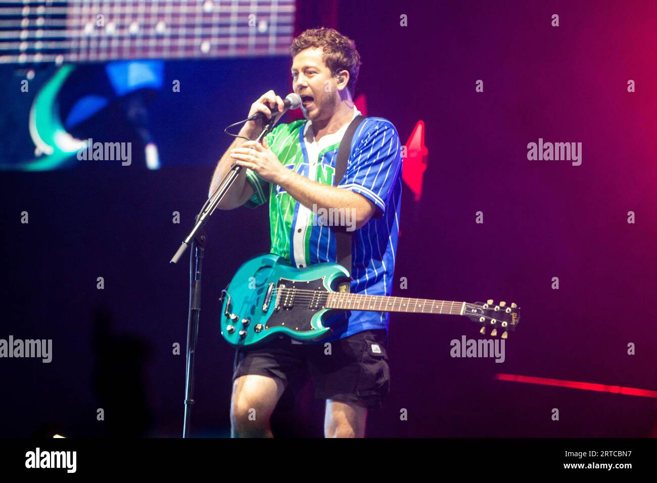 James Bourne of Busted performs on stage at The O2 Arena on September ...