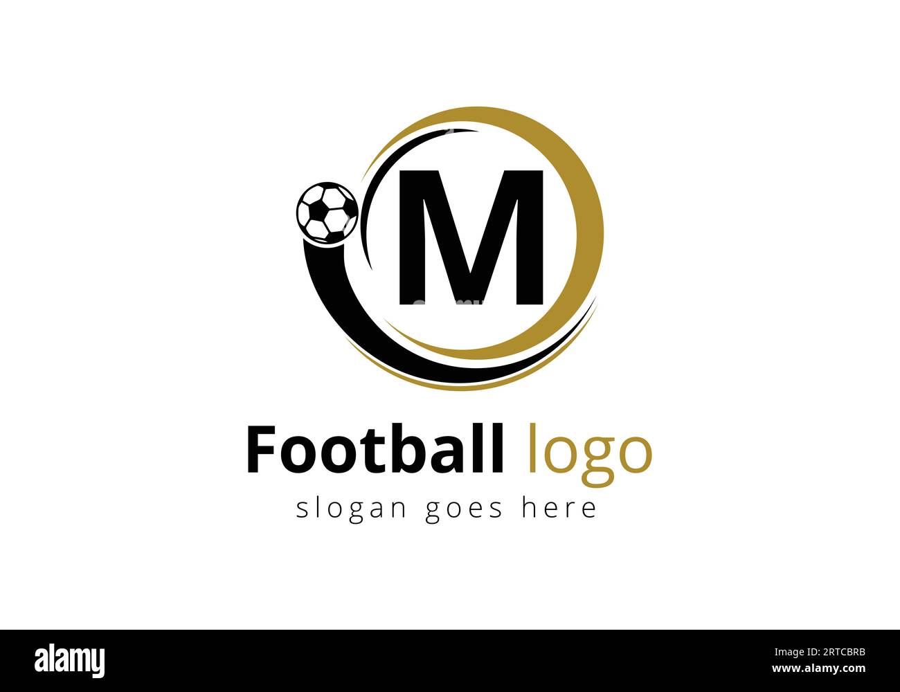 Initial M monogram alphabet with Football Logo Design Vector Template ...