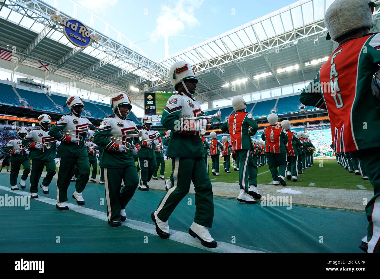 The Florida A&M Marching 100 band performs during halftime of the ...