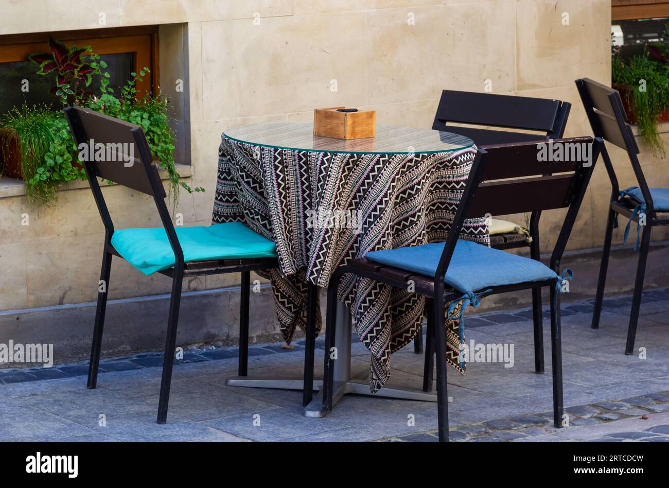Cozy street with cafe tables in Lviv, Ukraine. Summer street cafe Stock ...