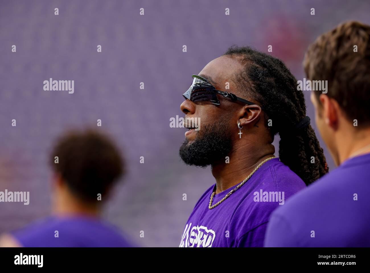 Minnesota Vikings running back Alexander Mattison (2) during warm ups ...