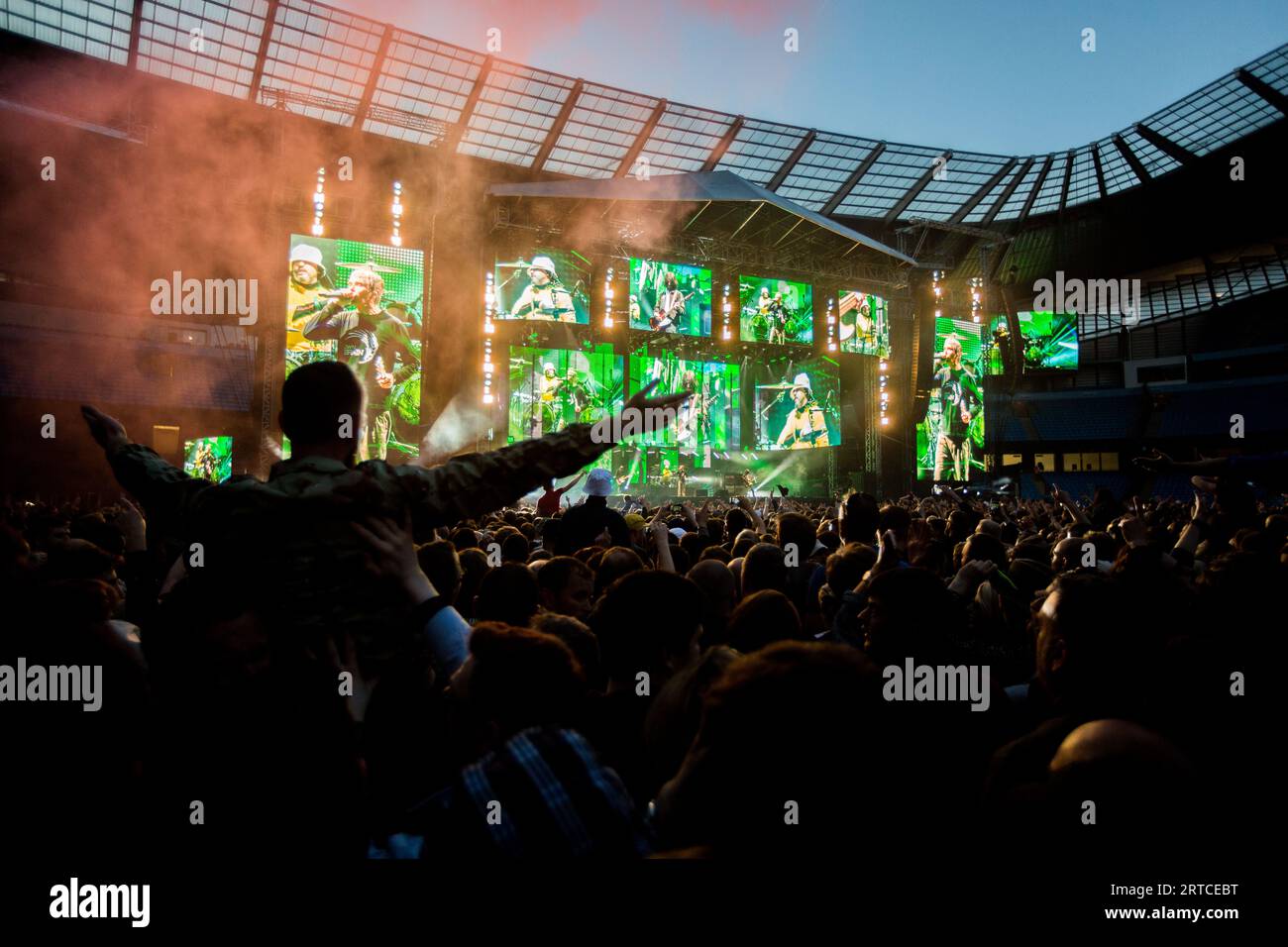 The Stone Roses performing at the Etihad Stadium in Manchester in 2016 ...