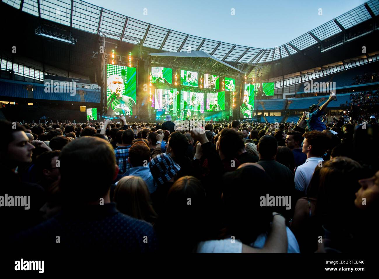 The Stone Roses performing at the Etihad Stadium in Manchester in 2016 ...