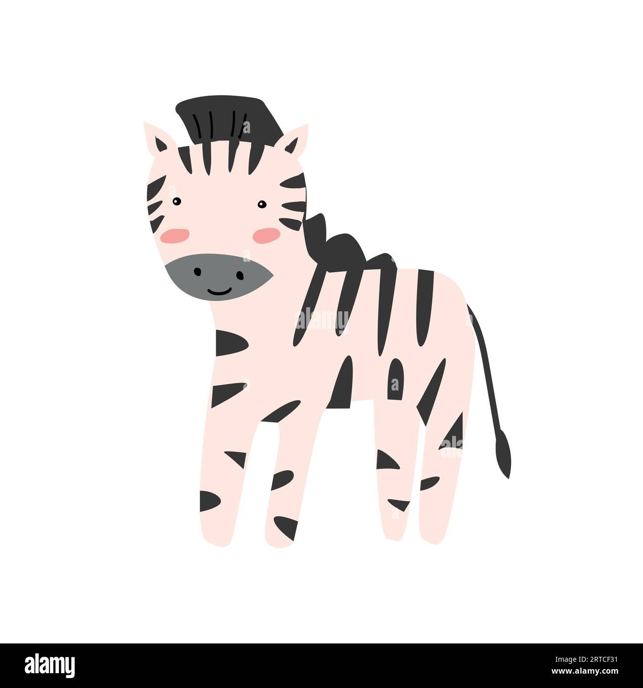 cute animal of africa zebra in scandinavian style Stock Vector Image ...