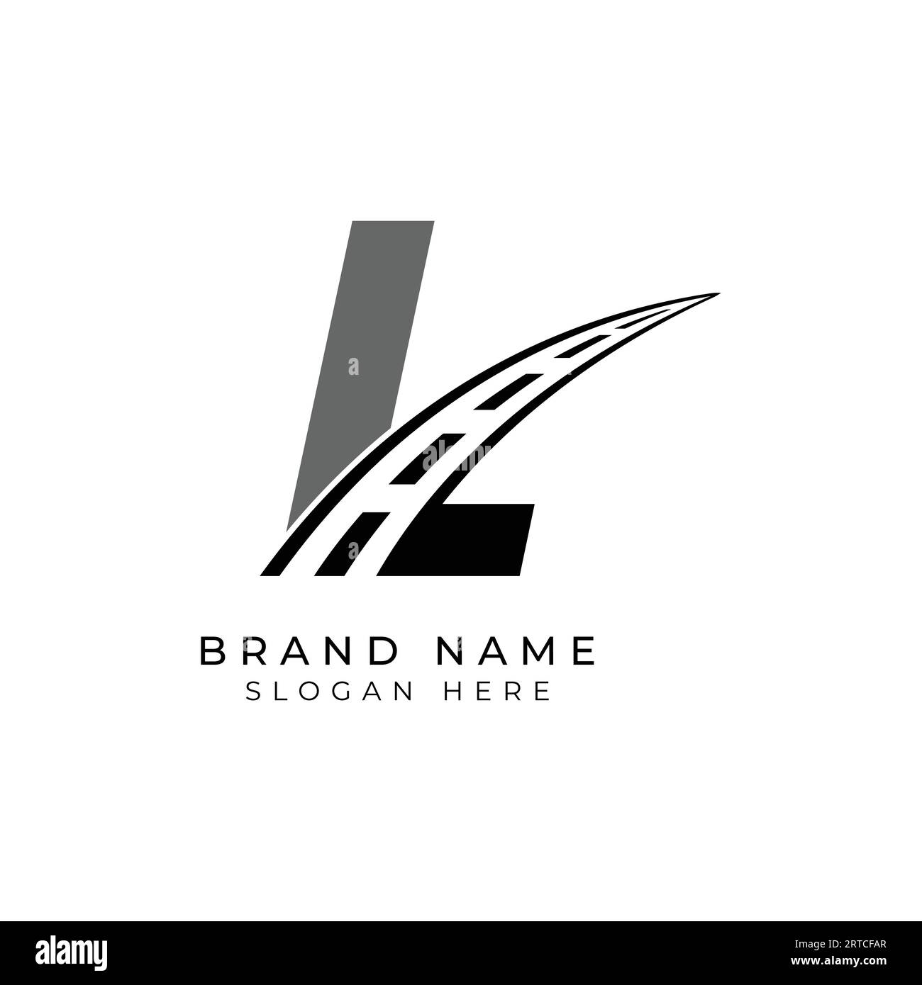 Letter L logo asphalt for identity. Construction template vector ...