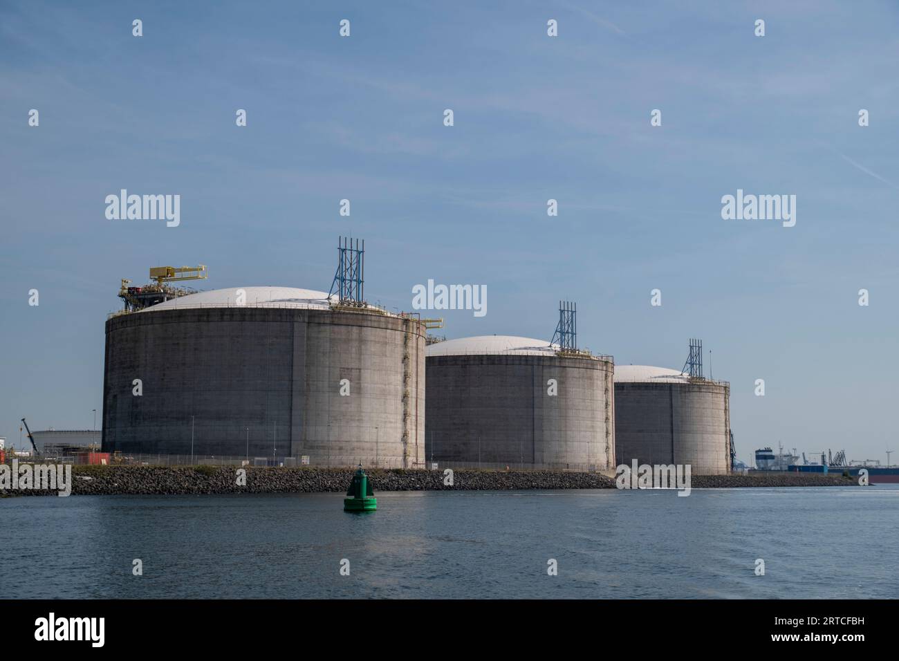 Liquified natural gas storage. LNG or LPG gas plant. Storage tanks for ...