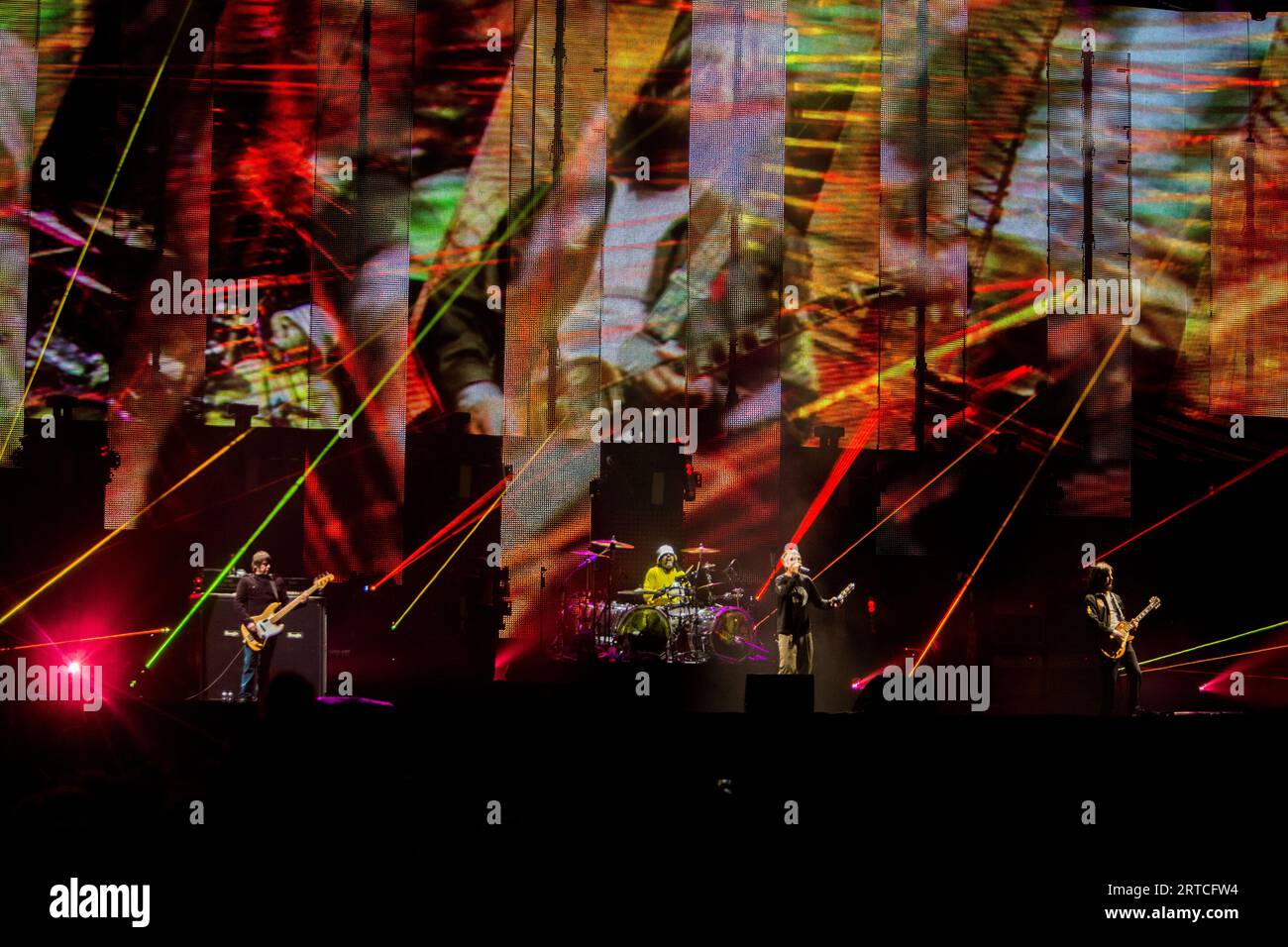 The Stone Roses performing at the Etihad Stadium in Manchester in 2016 ...