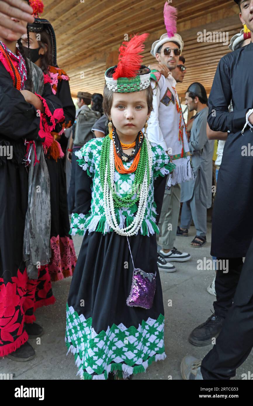 Young Kalash girl at the Uchal summer festival celebrations in ...