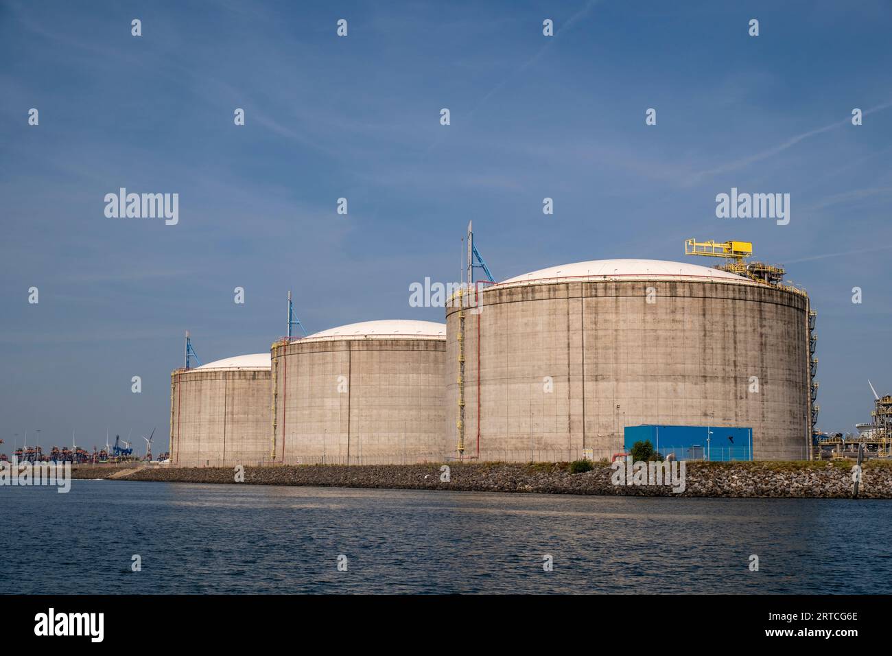 Liquified natural gas storage. LNG or LPG gas plant. Storage tanks for ...