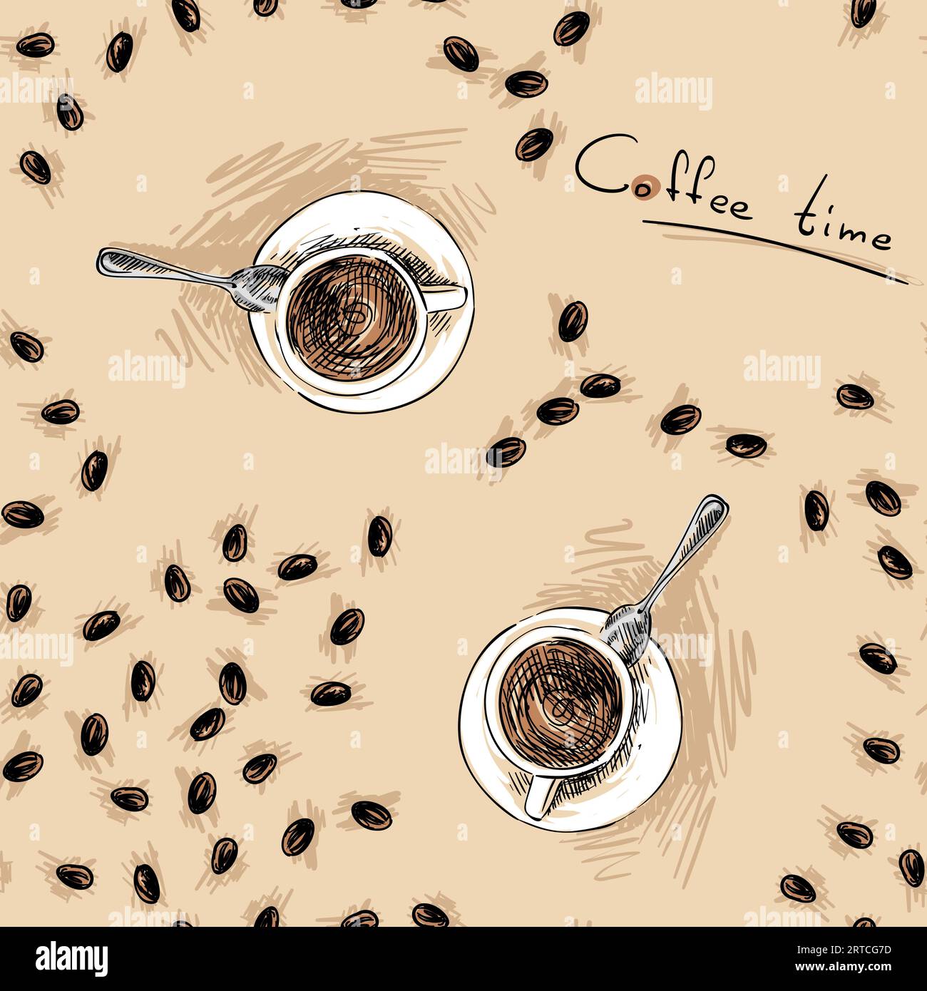 Hand coffee beans vector Stock Vector Images - Alamy