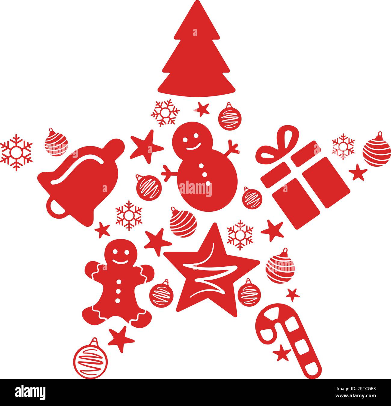 Xmas tree red ornaments Stock Vector Images - Alamy