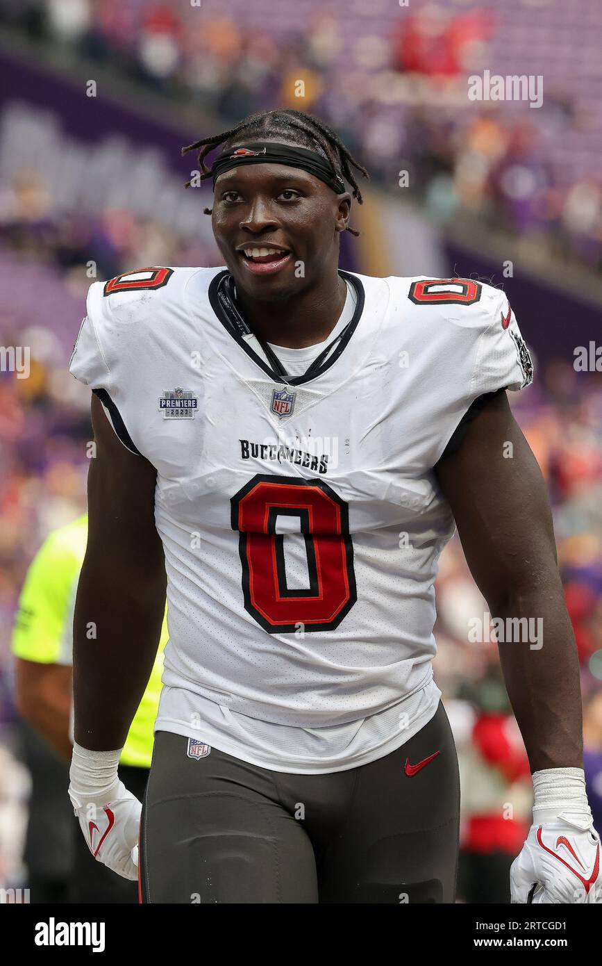 Tampa Bay Buccaneers linebacker Yaya Diaby (0) leaves the field after ...