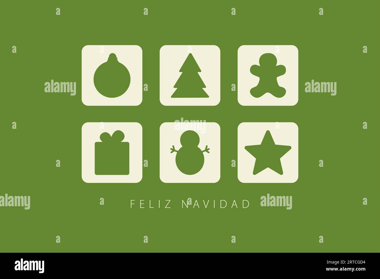 Merry Christmas lettering in Spanish (Feliz Navidad) with christmas ...