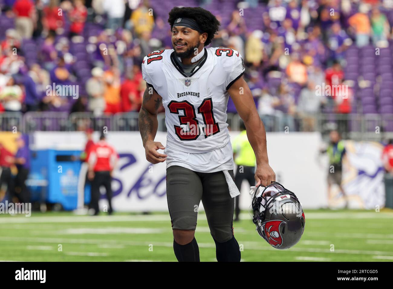 Tampa Bay Buccaneers safety Antoine Winfield Jr. (31) leaves the field after an NFL football ...