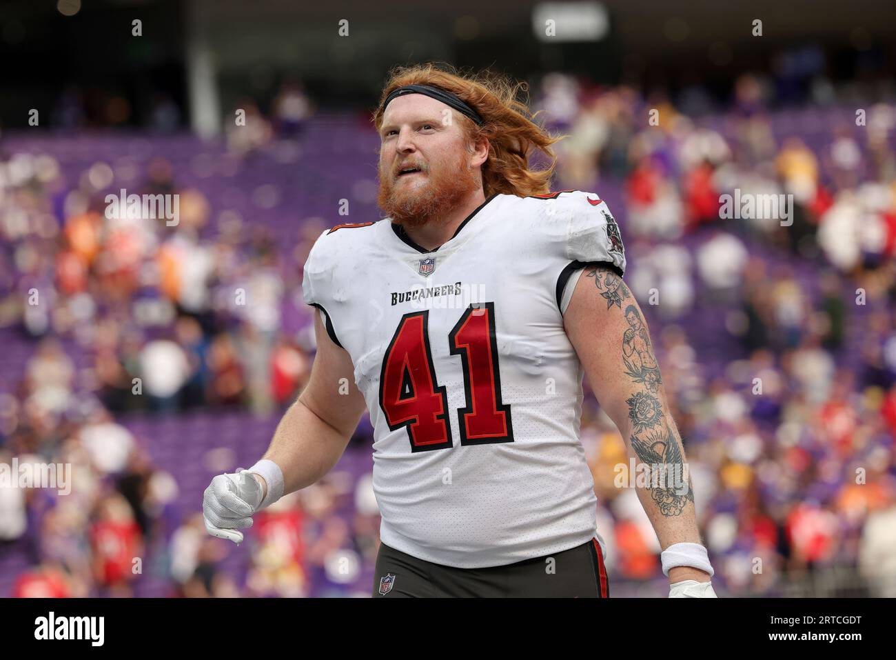 Tampa Bay Buccaneers tight end Ko Kieft (41) leaves the field after an ...