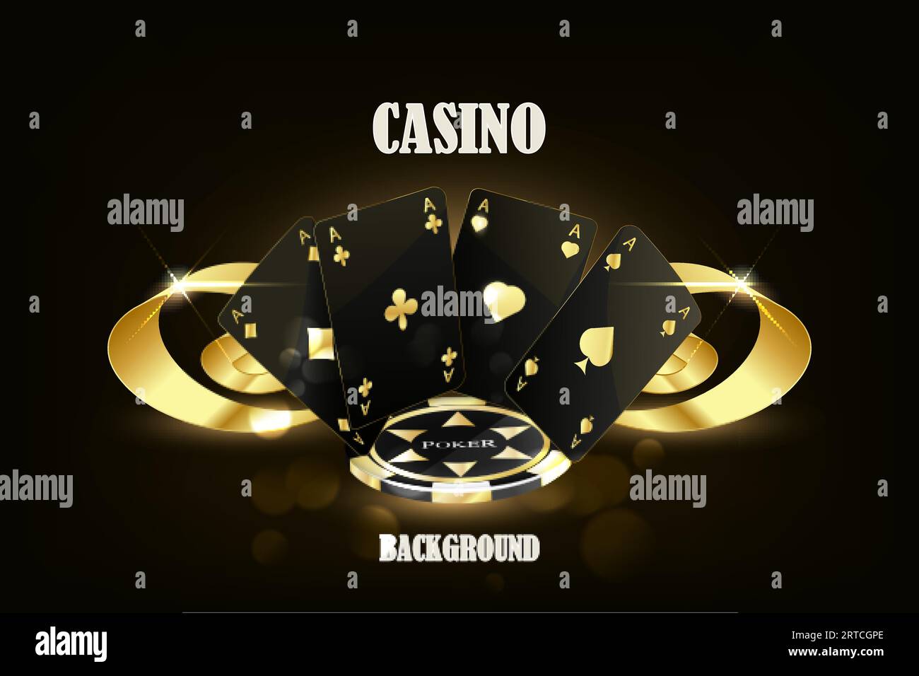 Playing card. Winning poker hand casino chips flying realistic tokens ...