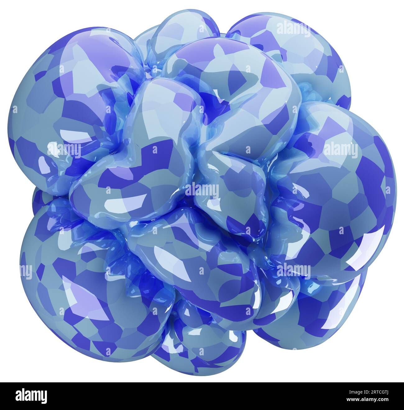 3D Render blue abstract object Illustration, inflated abstract balloon ...