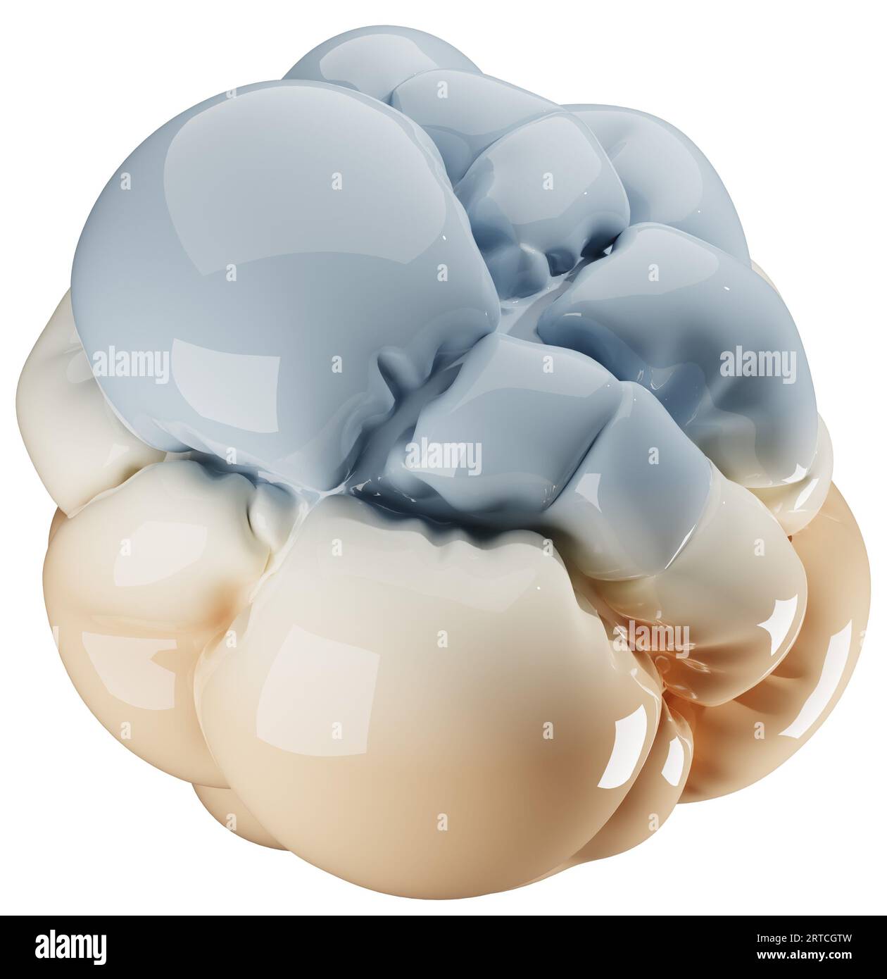 3D Render color abstract object Illustration, inflated abstract balloon ...