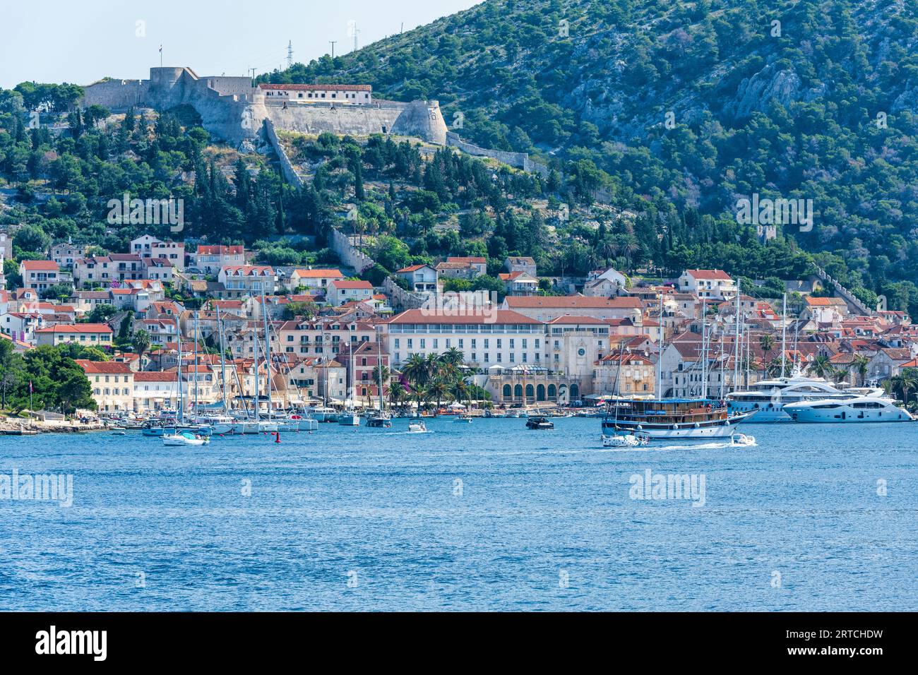 Hvar harbour and fortica hi-res stock photography and images - Alamy