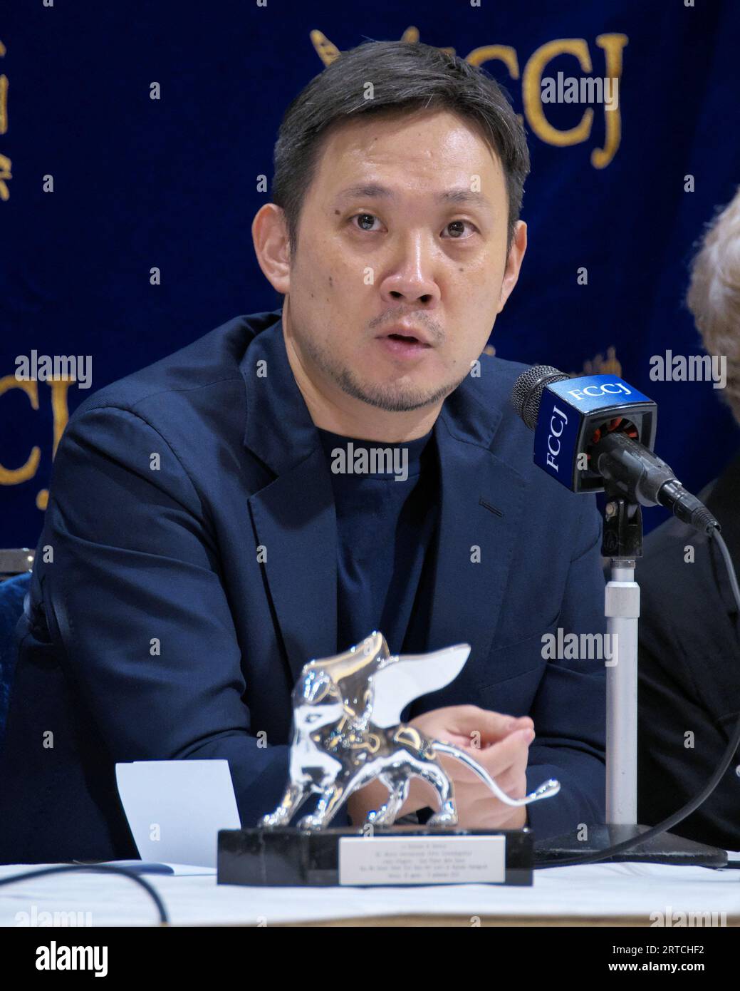 Tokyo, Japan. 12th Sep, 2023. Director Ryusuke Hamaguchi speaks during ...