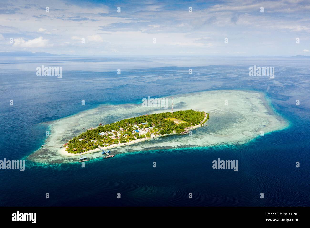 Aerial view of Arborek Island, Raja Ampat, West Papua, Indonesia Stock ...