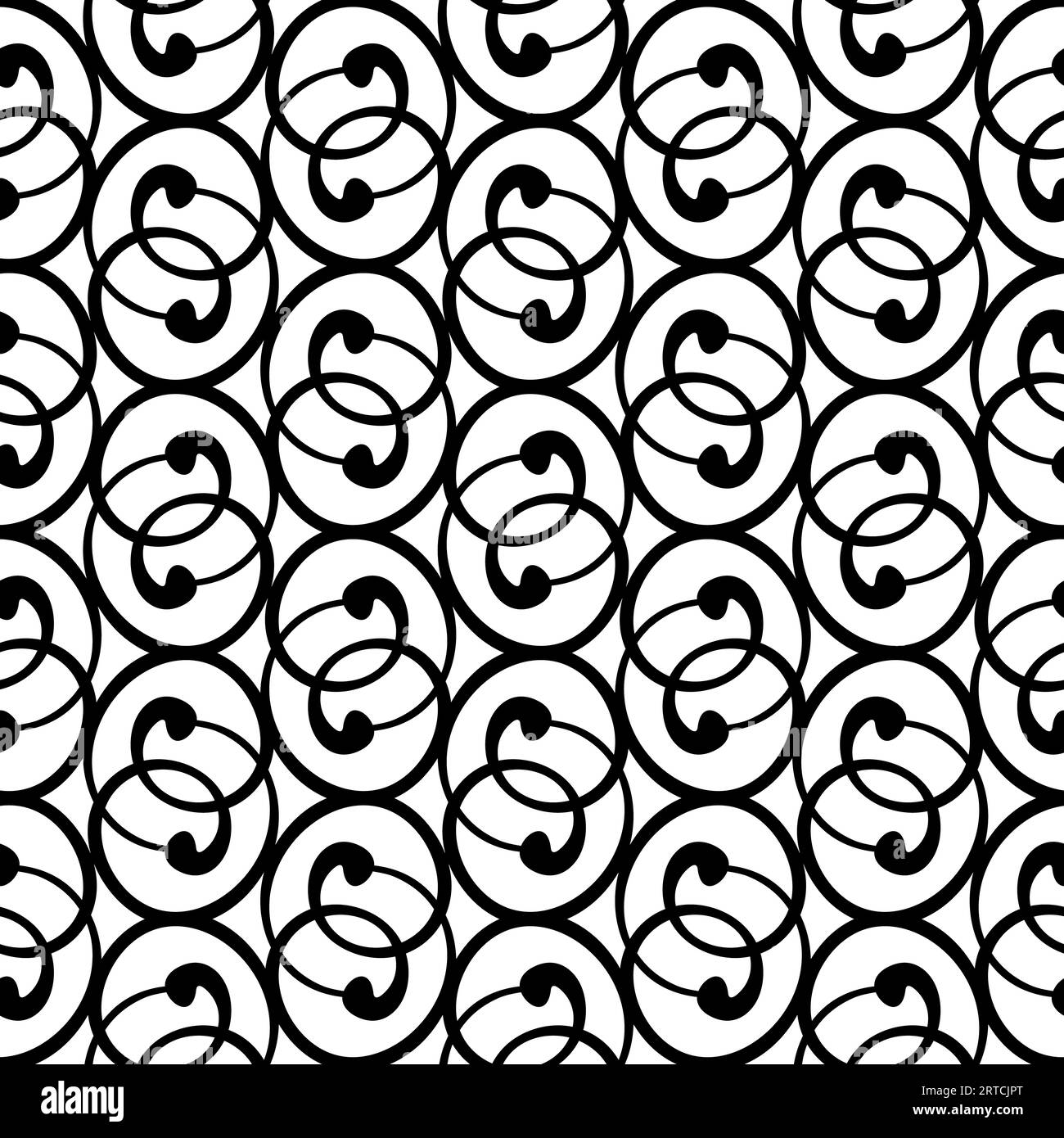 Seamless pattern with volutes in black and white Stock Photo - Alamy