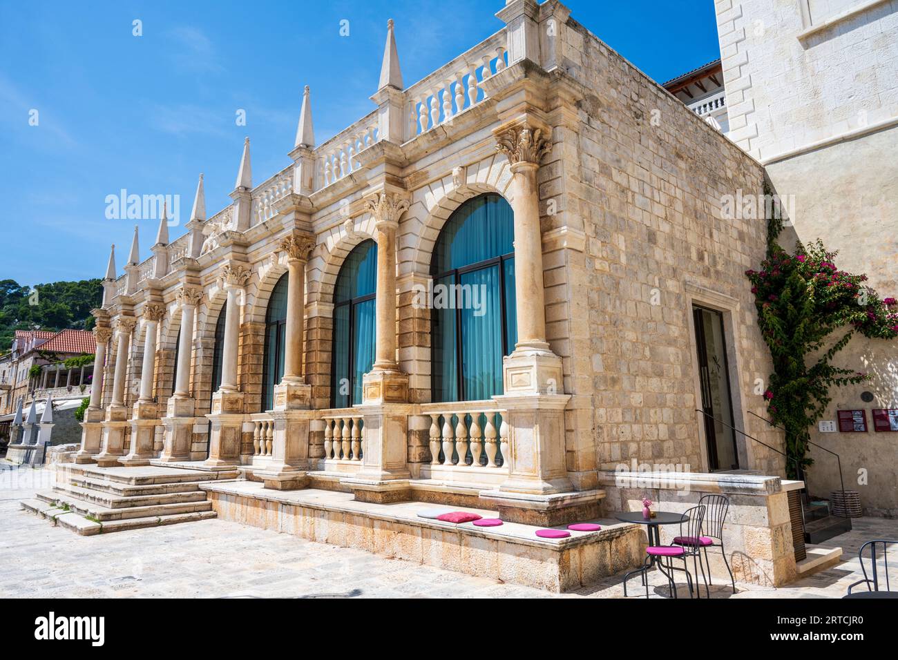 Venetian Loggia (Loda) in Hvar Town (Grad Hvar) on Hvar Island on the ...