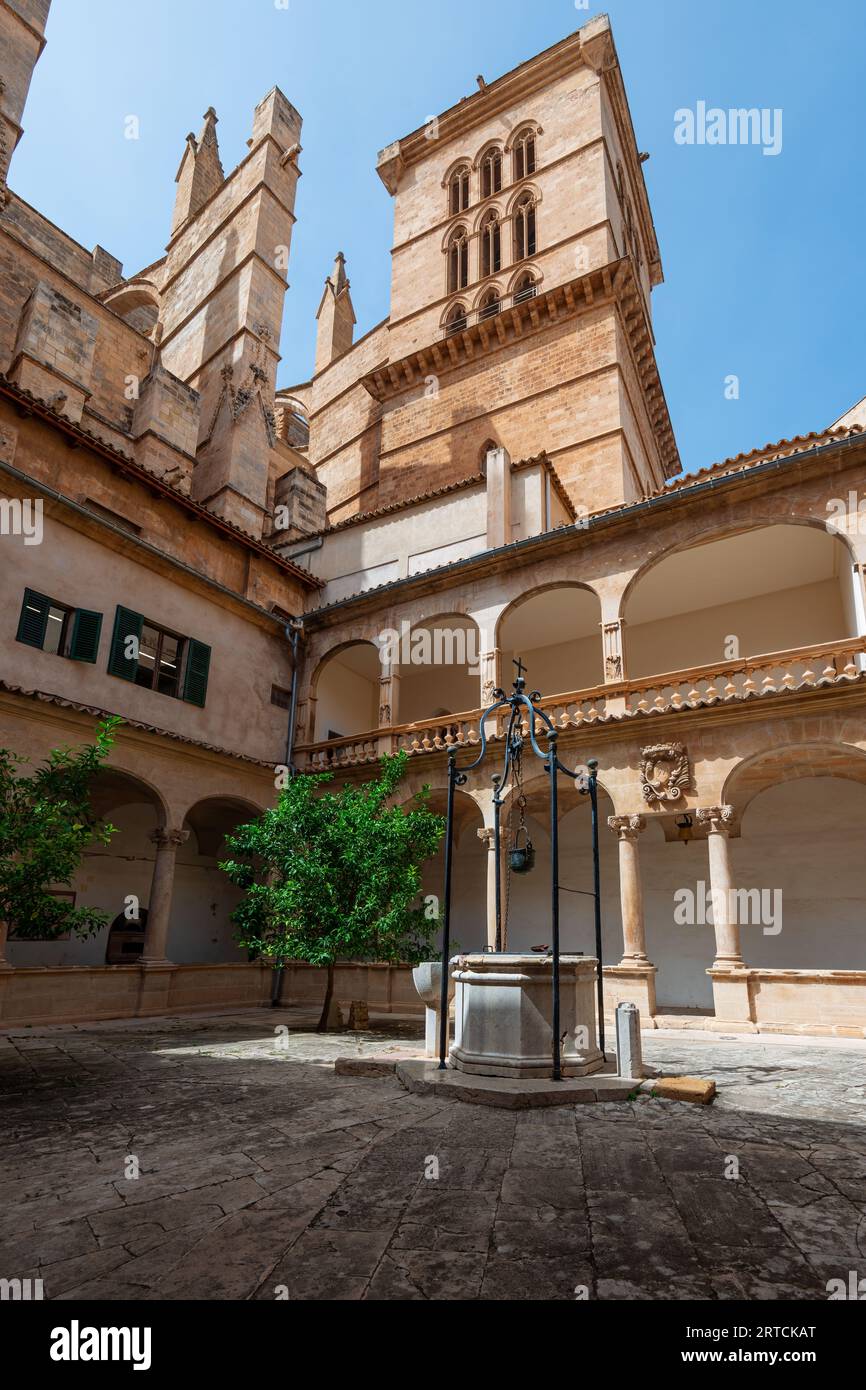 Gothic Cathedral of Mallorca in Plama Chapel of the Holy Trinity water ...