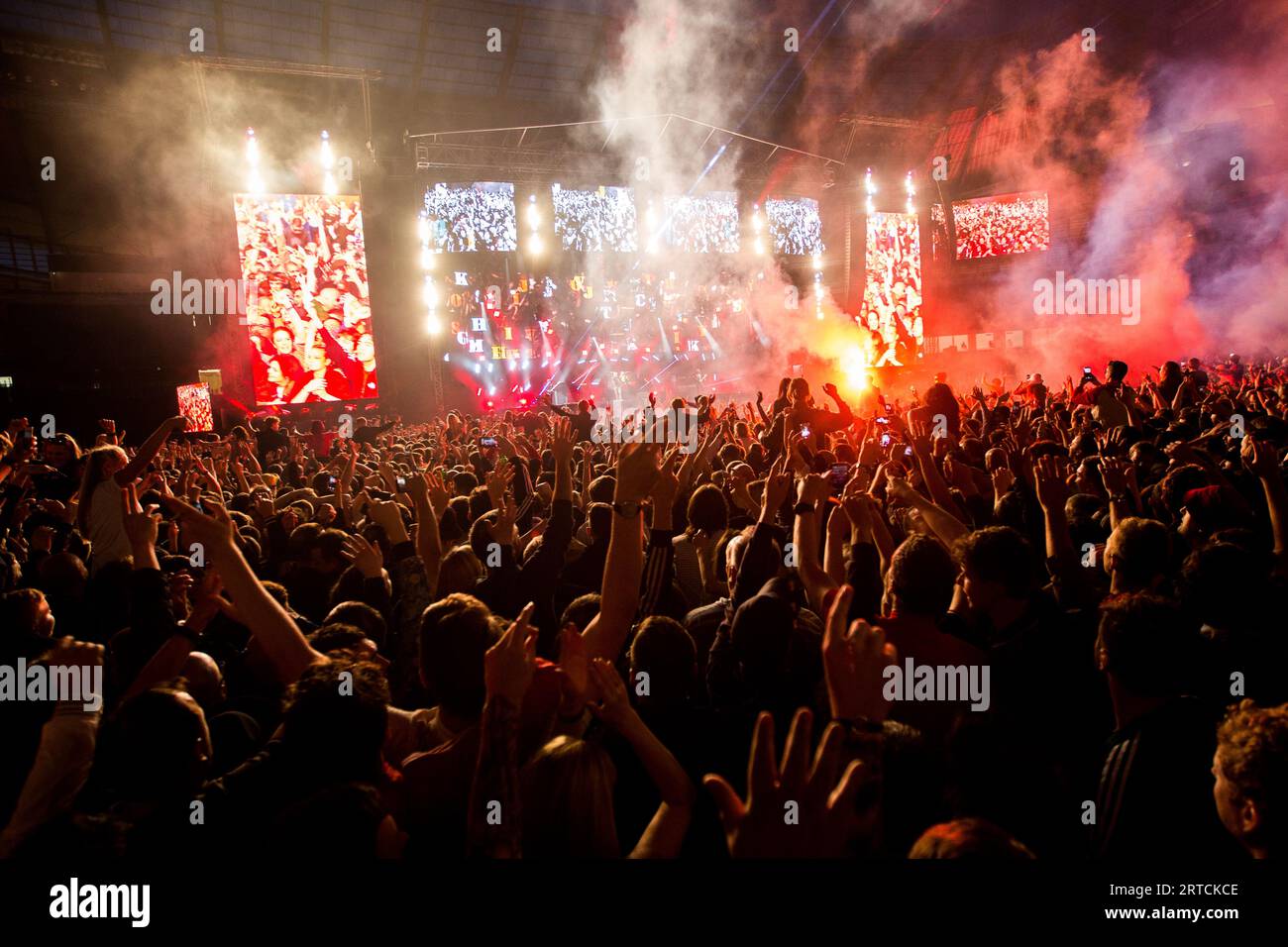 The Stone Roses performing at the Etihad Stadium in Manchester in 2016 ...