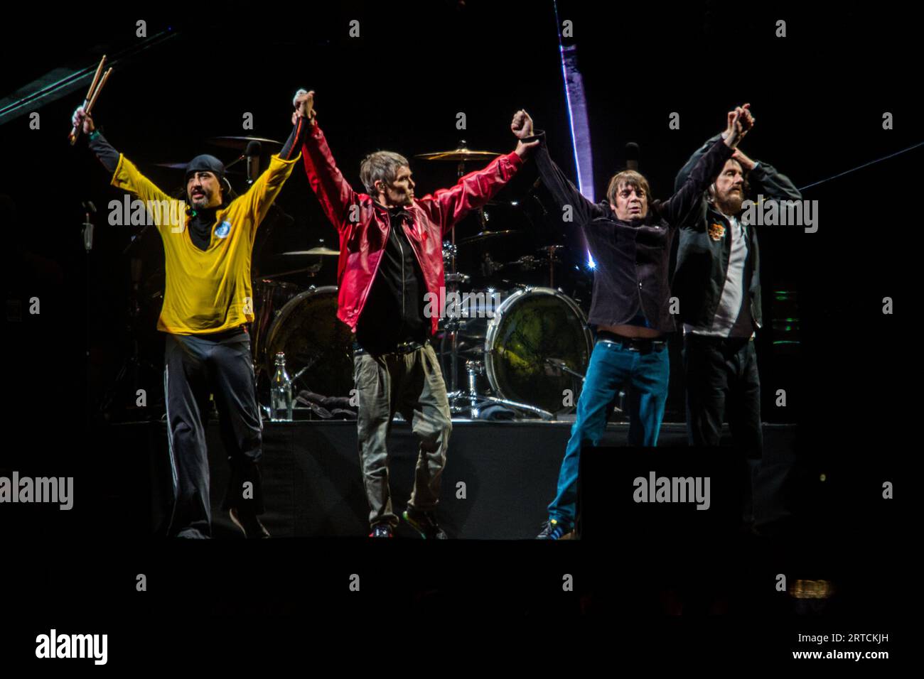 The Stone Roses performing at the Etihad Stadium in Manchester in 2016 ...