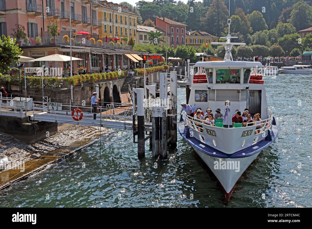 Jetty in Bellagio Harbour, Lake Como, Lombardy, Italy Stock Photo - Alamy